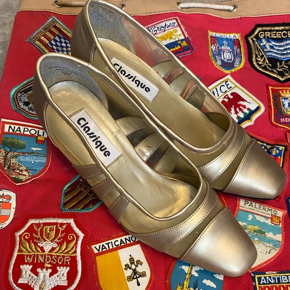Classique | Shoes | 8s90s Vintage Gold Mesh Pumps | Poshmark
